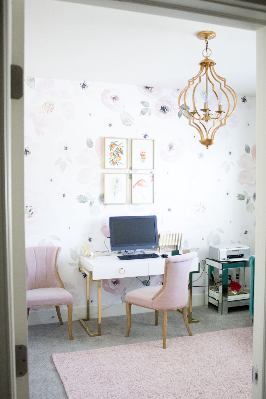 My Dream Girly Office Makeover! So much Pink, and so Bright and Airy!